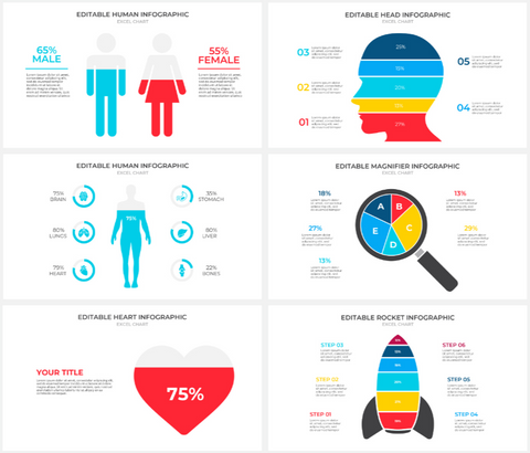 Excel Charts Animated Infographics Presentation PowerPoint Unique Temp ...